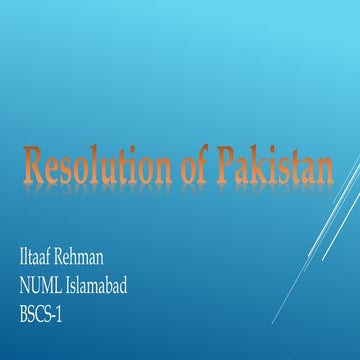 Resolution of pakistan | PPTX