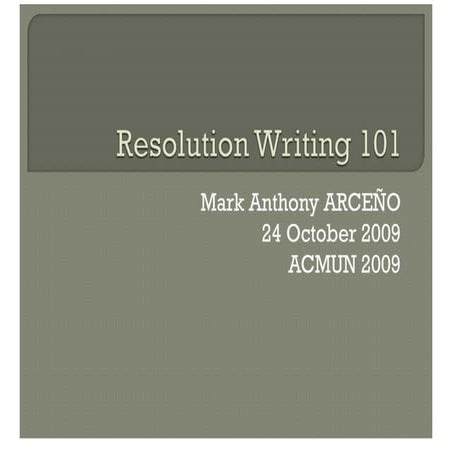 Resolution Writing 101 | PDF