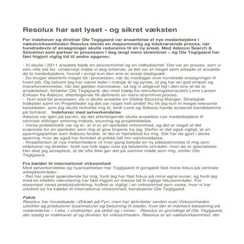 Resolux Nyhedsbrev | PDF