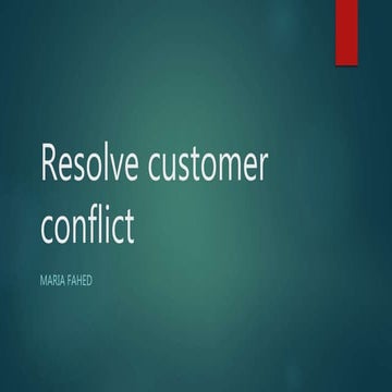 Resolve customer conflict - Waiter | PPTX