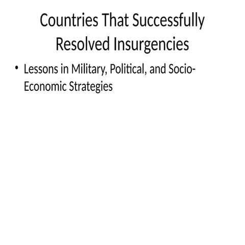 Countries with Resolved Insurgencies presentation | PPTX