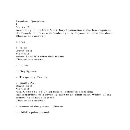 Resolved Question 1 Marks 2 According to the New York Ju.docx