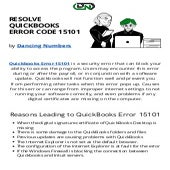 Resolve QuickBooks Error Code 15101 | PDF
