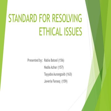 Standard for Resolving ethical issues | PPTX