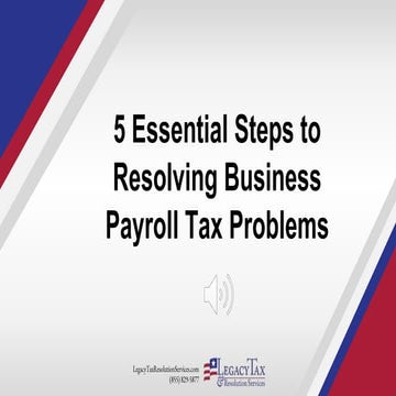Resolving Payroll Tax Problems | PPTX