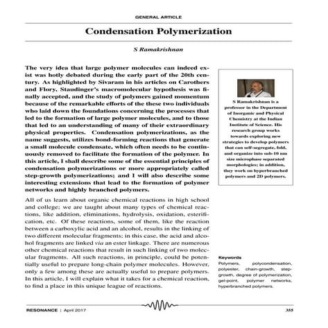 Kinetics of Polycondensation | PPTX