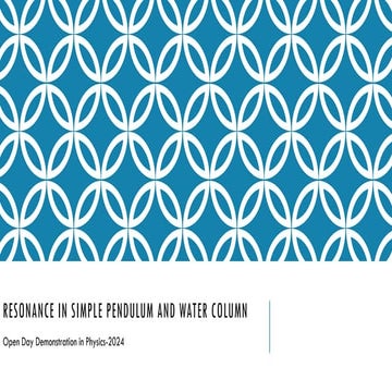 Resonance Experiment for High School Students | PPTX