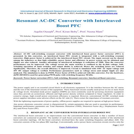 Resonant AC-DC Converter with Interleaved Boost PFC | PDF