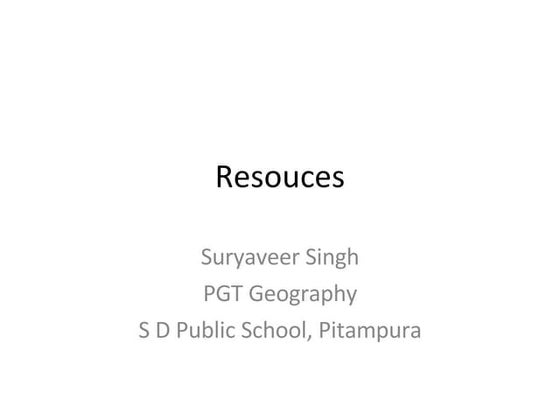 Resource: Concept and Classification | PPTX