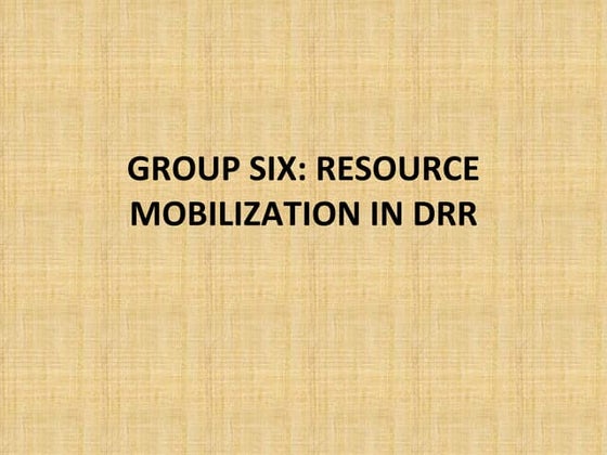 Resource mobilization (osa) | PPT