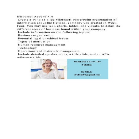 Resource Appendix A Create a 10 to 15 slide Microsoft PowerPoint .docx