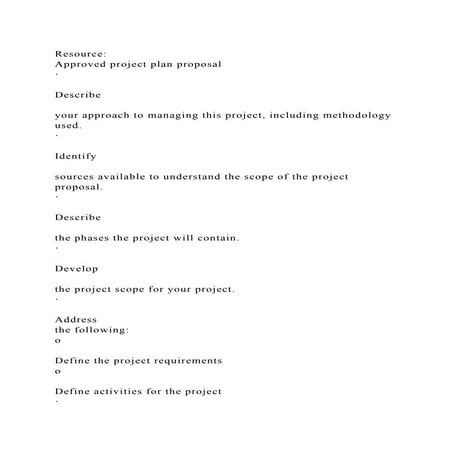 Resource Approved project plan proposal·Describeyour ap.docx | Homework ...