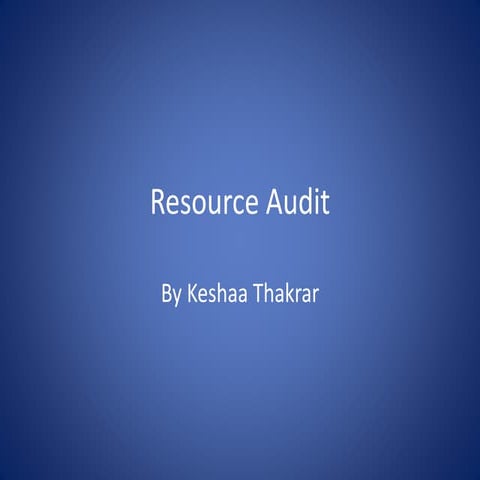 Resource audit | PPT