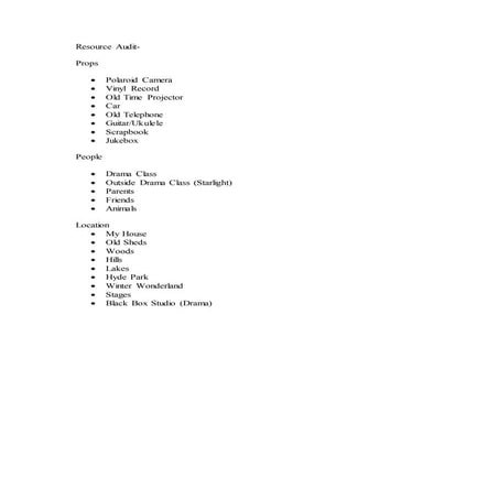 Resource Audit | PDF