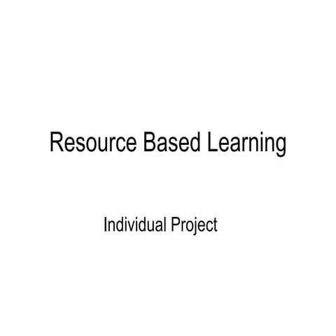 Resource based learning | PPT