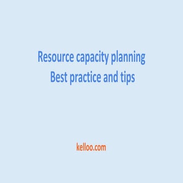 Resource capacity planning best practice | PPTX