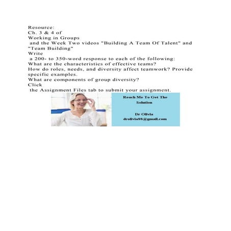 Resource Ch. 3 & 4 of Working in Groups and the Week Two vide.docx