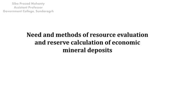 The mineral reserves & reserves estimation using triangular methods | PPT