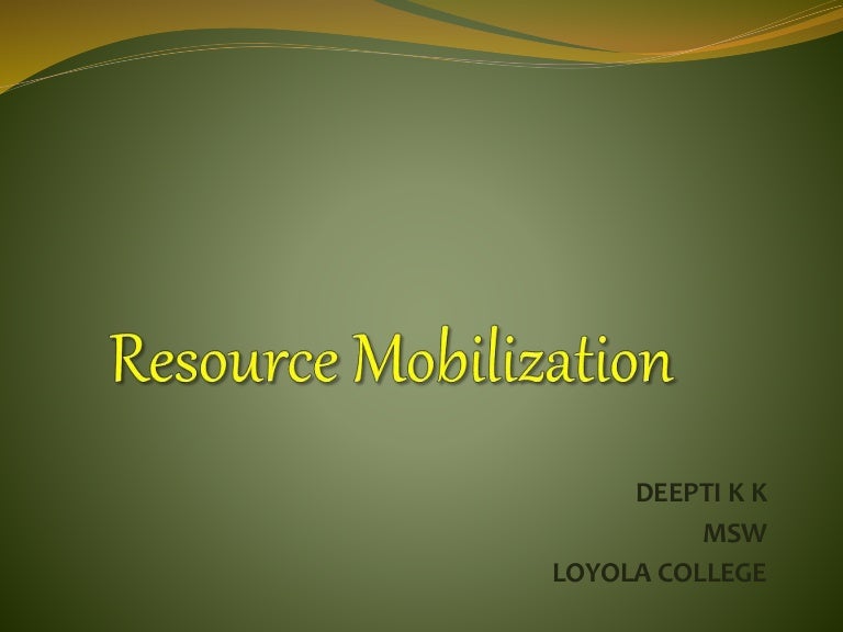 Resource mobilization