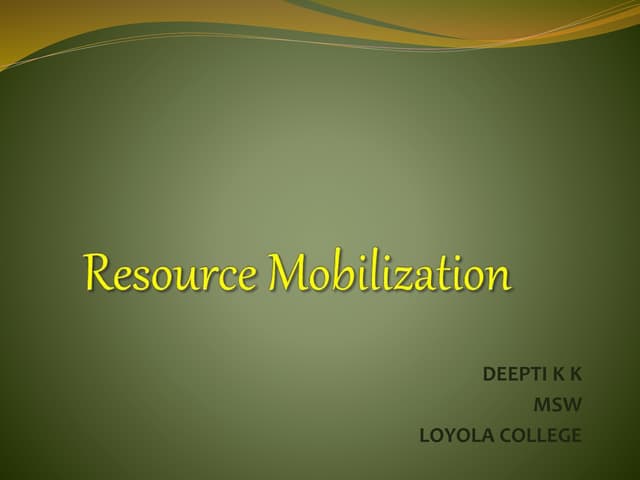 Resource Mobilization Process/strategy