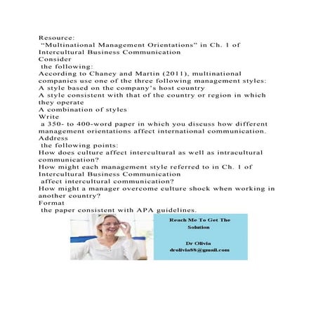 Resource Multinational Management Orientations In Ch 1 Of In Docx