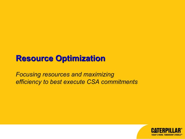 Resource Optimization Introduction Ppt 1 Ppt