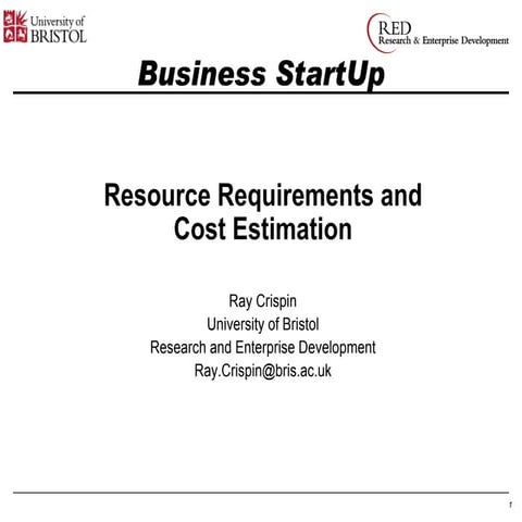 Resource requirements and cost estimation | PPT