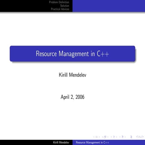 Resource Management in C++ | PDF | Computing | Technology & Computing