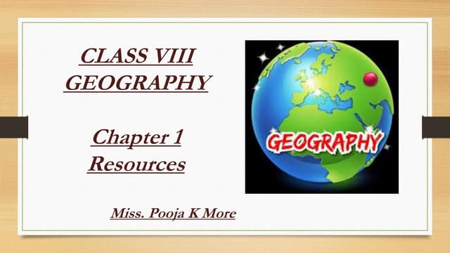 RESOURCES CLASS 8 | PPTX