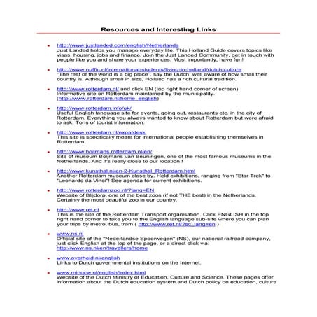 Resources and interesting links | DOCX