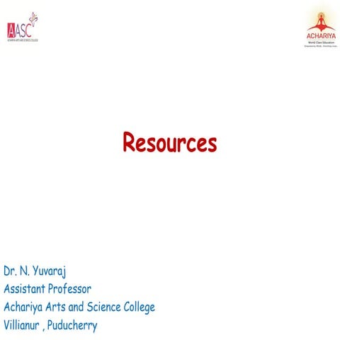 Resources and its types | PDF