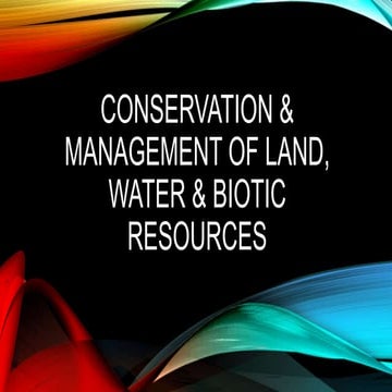 Resources conservation & management | PPT