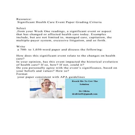 Resource Significant Health Care Event Paper Grading Criteria.docx