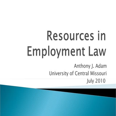 Resources in employment law | PPT