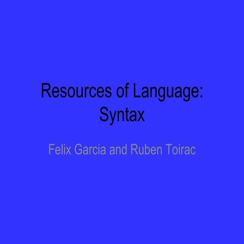 Resources of language syntax | PPT | Poetry | Books and Literature