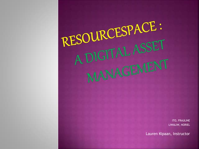 Resourcespace | PPT