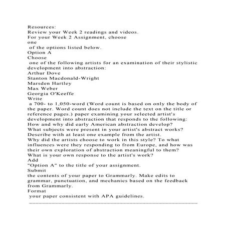 Resources Review your Week 2 readings and videos.For your Week .docx