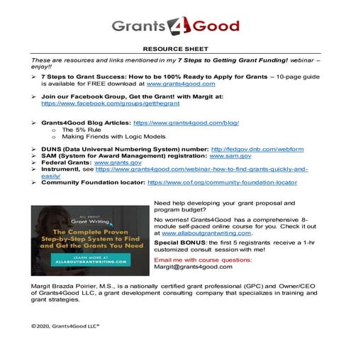 Grant Writing for Law Enforcement | PPTX