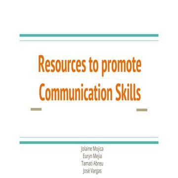 Resources to promote communication skills | PPTX