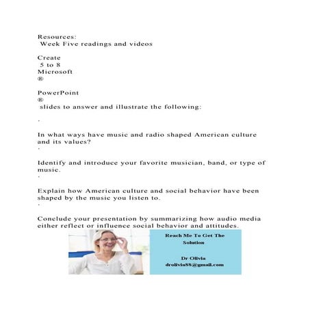 Resources Week Five readings and videosCreate 5 to 8 Micr.docx