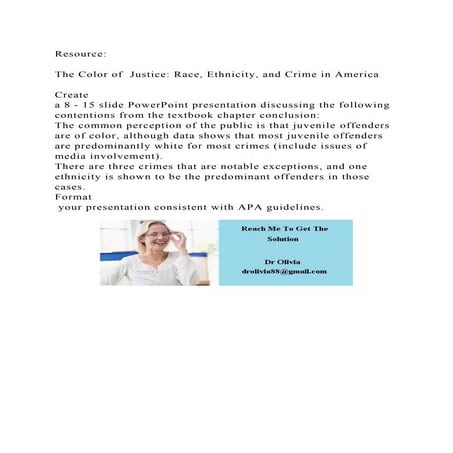 ResourceThe Color of Justice Race, Ethnicity, and Crime in Am.docx