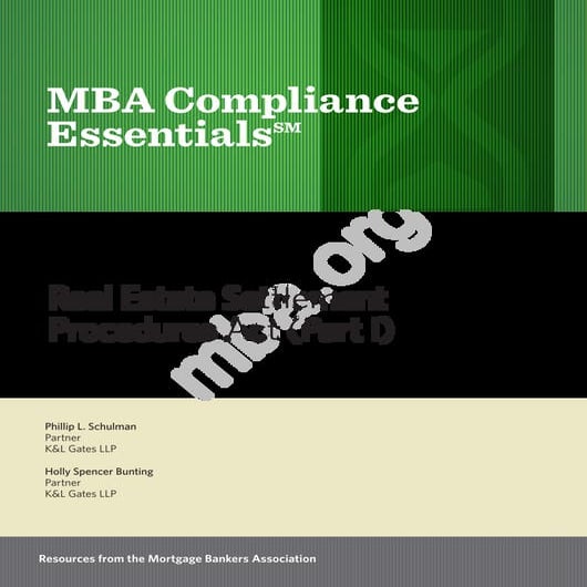 MBA Compliance Essentials: RESPA I Resource Guide | PDF