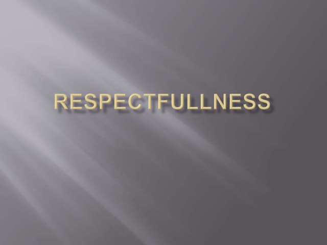 Respect in the Workplace | PPTX