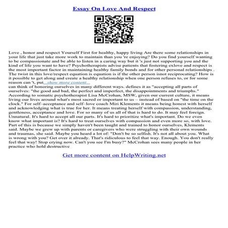 Respect Life Essay | PDF