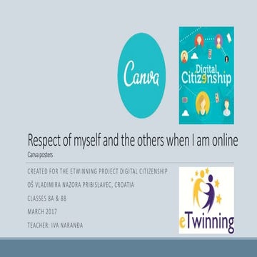 Respect of myself and the others when I am online - Canva posters | PPT