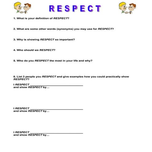 Respect worksheet | DOC