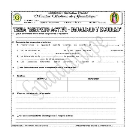 Respeto activo igualda y equidad | PDF