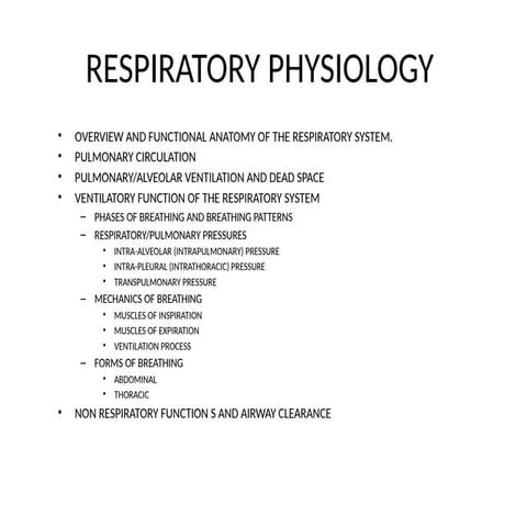 Physiology of respiration | PPTX