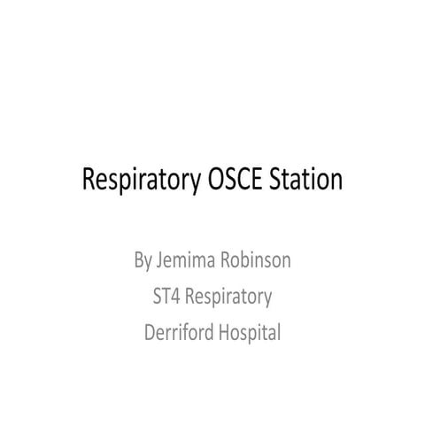 Respiratory OSCE Station | PDF