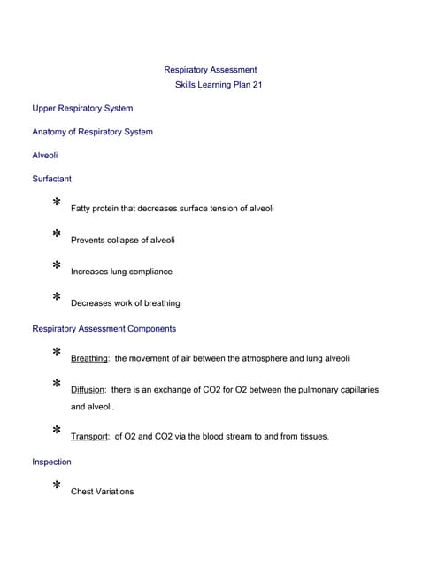Respiratory Assessment | PPTX | Lung and Respiratory Health | Diseases ...